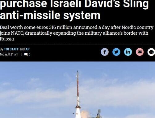 Finland køber Israels “Davids slynge” antil-missilsystem – samme dag ...